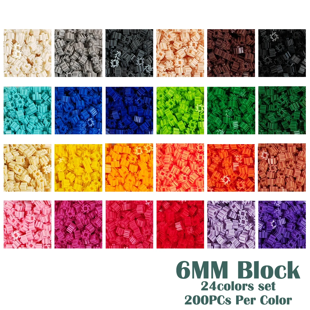2400-4800PCs-6-6mm-24Color-200PCs-color-Pixel-Art-Puzzle-Building ...