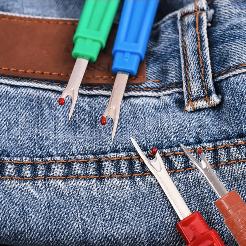 2-Pcs-Sewing-Seam-Rippers-Cross-Stitch-Unpicker-Metal-Clover-Buttonhole ...