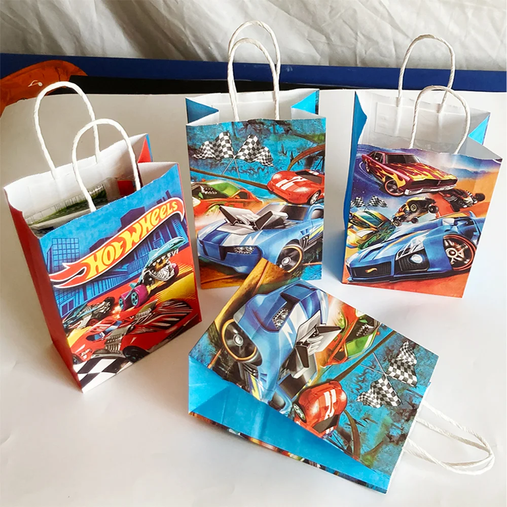4PCS-Racing-Car-Party-Bags-Hot-Wheels-Birthday-Favors-Goodies-Bags-with ...