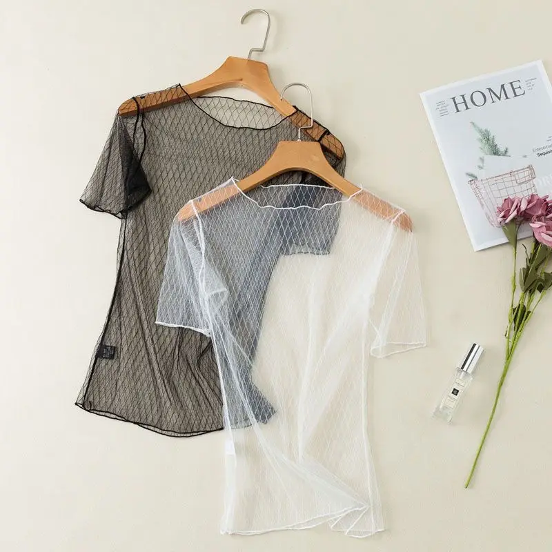 Elegant-Transparent-Tops-T-Shirts-Women-Lace-Sexy-Mesh-Tulles-Harajuku ...