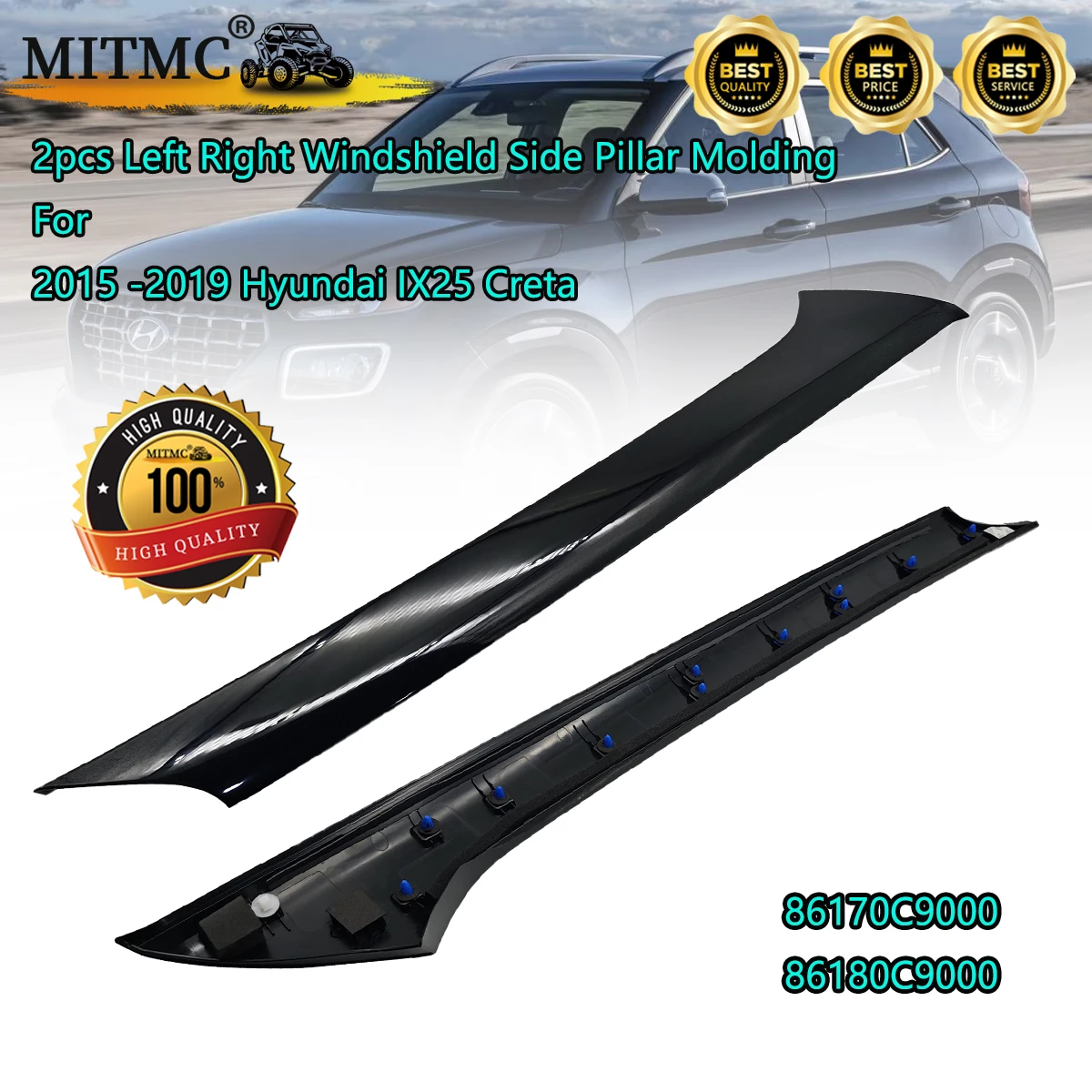 2pcs High Quality Left Right Windshield Side Pillar Molding For 2015 ...