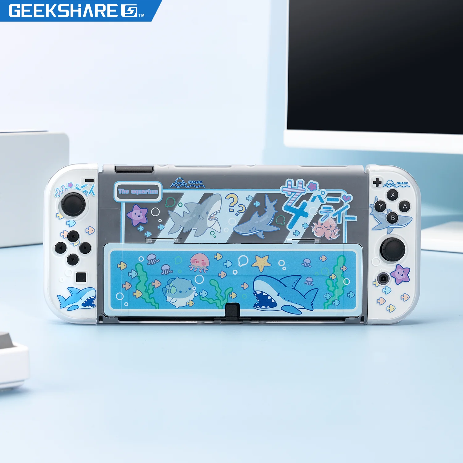 Geekshare Nintendo Switch Oled Case Shark Party Hard Shell Transparent ...