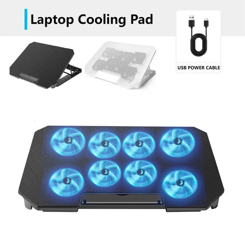 16inch-Gaming-Laptop-Cooler-with-8-Quiet-Fans-Notebook-Stand-Dual-USB ...