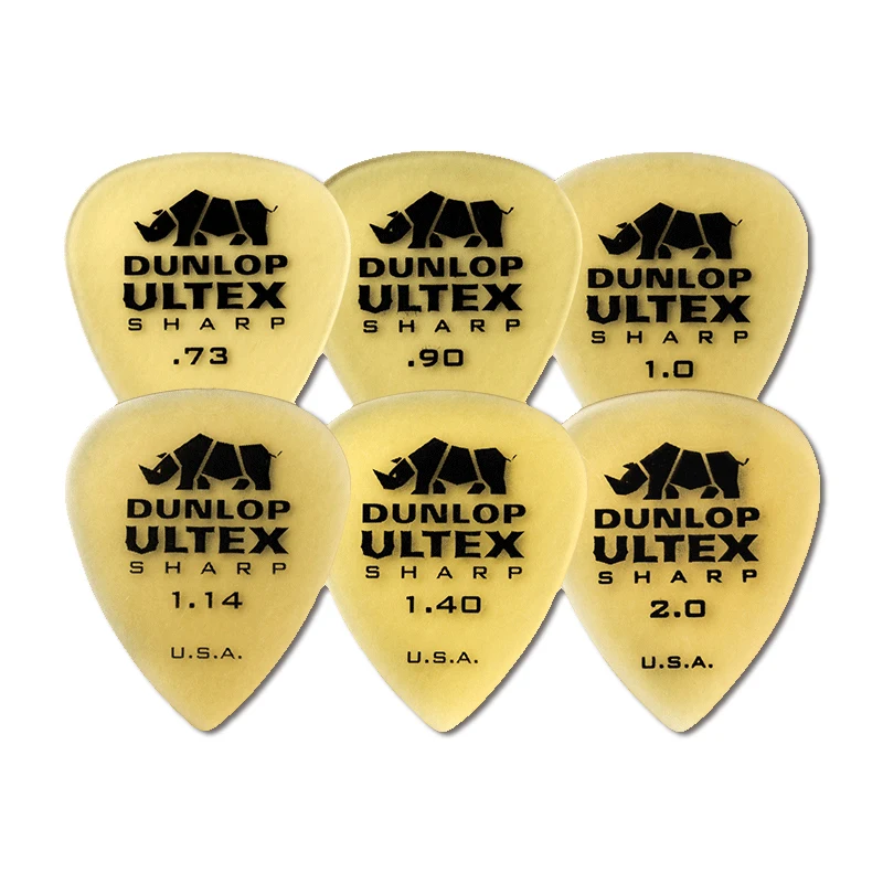 Dunlop Ultex Sharp Guitar Pick Plectrum 0.73/0.9/1.0/1.14/1.4/2.0mm ...