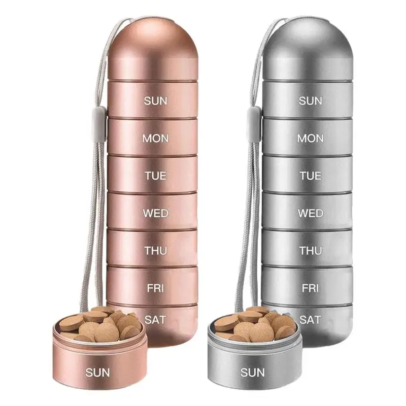 Aluminum-Pill-Box-Detachable-Weekly-Metal-Pill-Case-Multi-Purpose-Daily ...