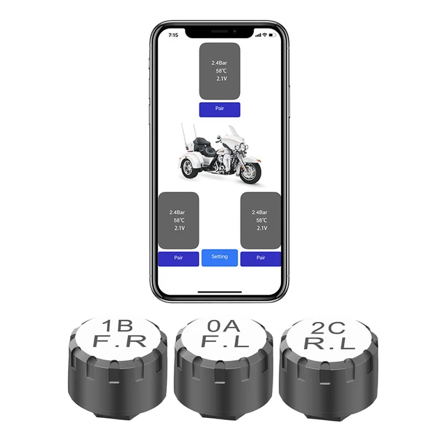 TPMS Car Tire Pressure Sensors Bluetooth Motorcycle Tire Pressure ...
