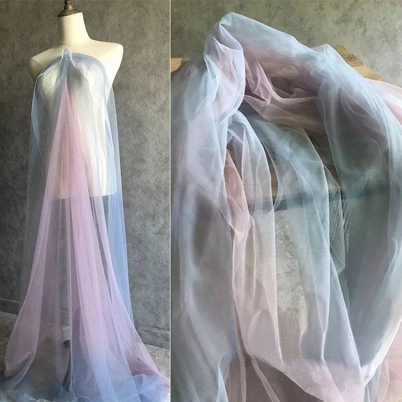 Mesh-Fabric-Gradient-Soft-Transparent-Wedding-Dress-Creative-Clothing ...