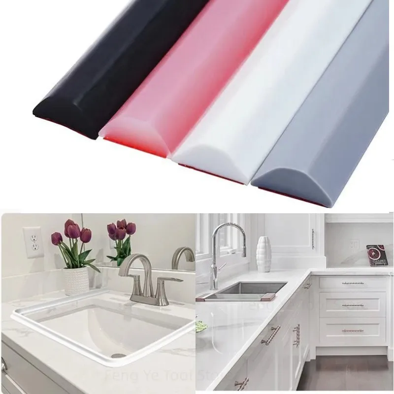 Self Adhesive Bathroom Water Retaining Strips Bendable Silicone Shower ...