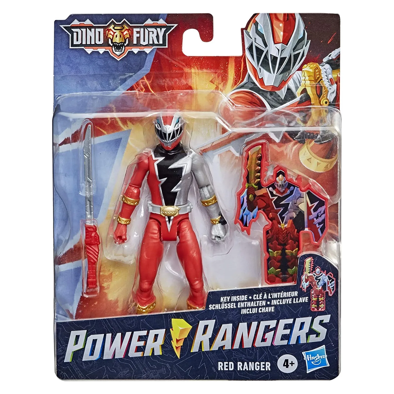 Figura de acción de Power Rangers Dino Fury Red Ranger, juguete ...
