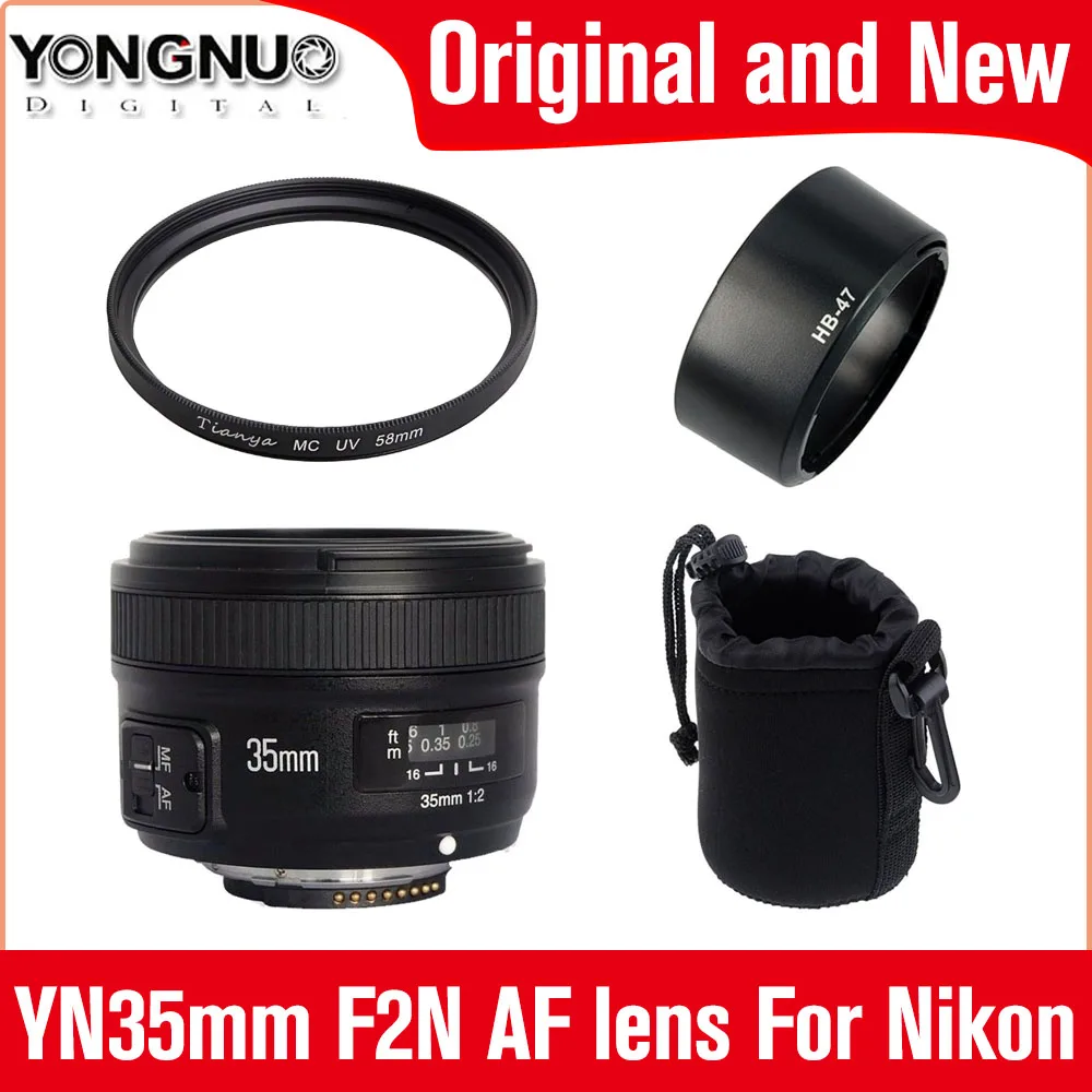 Yongnuo Lente Yn35mm F2n Para Câmera Nikon Lente De Foco Automático