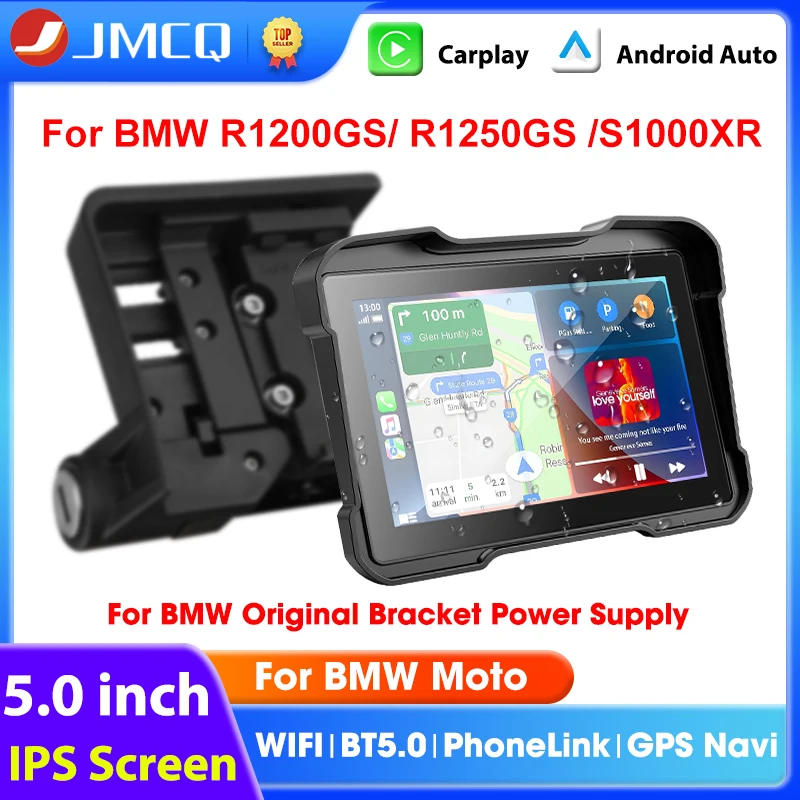 5" For BMW Motorcycle GPS Navigation Wireless Carplay Android Auto IPX7 ...