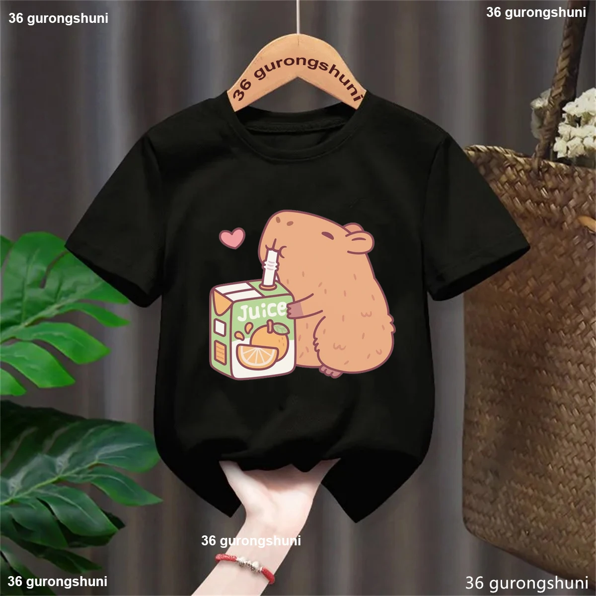 Camiseta-con-estampado-de-capibara-para-ni-as-y-ni-os-ropa-Kawaii-para ...