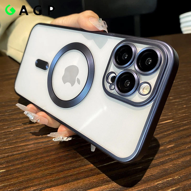 Matte-Titanium-Color-Magnetic-Case-for-IPhone-15-14-13-12-11-Pro-Max ...