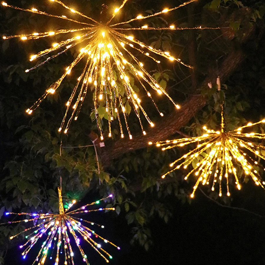 22Strand-88-LED-Firework-Lights-Outdoor-Copper-Wire-Starburst-String ...