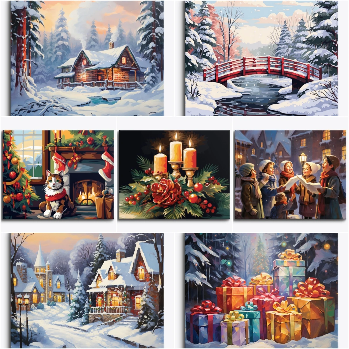 Hamlet-Paint-by-numbers-Handpainted-Canvas-painting-Snow-Scenery ...