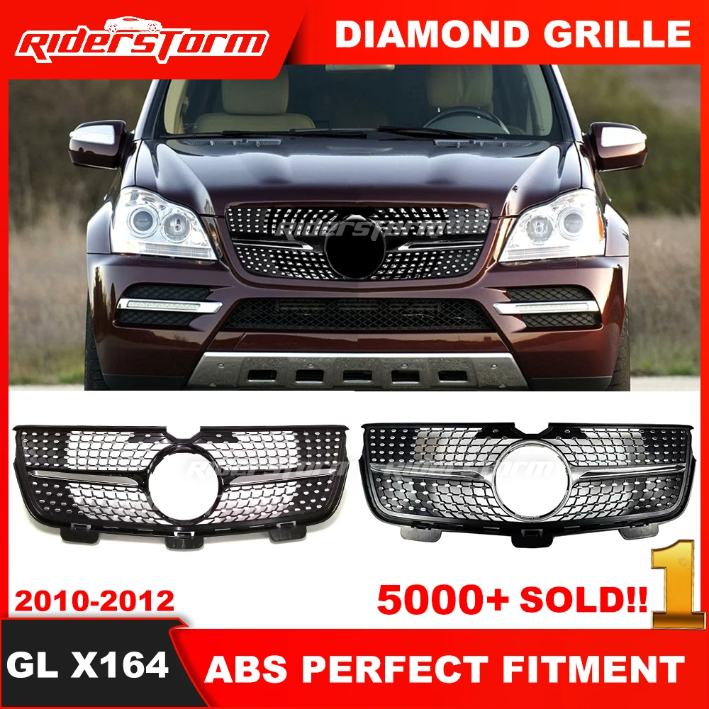 Auto Front Bumper Gt Grille For Merced Gl Class X164 Diamond Grille For ...
