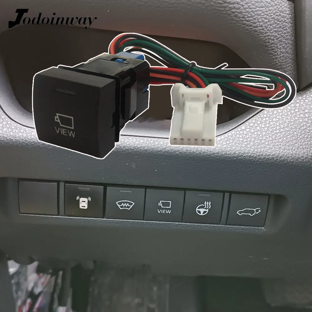Blue LED Light Camera View Push Switch On Off Control Button For Toyota ...