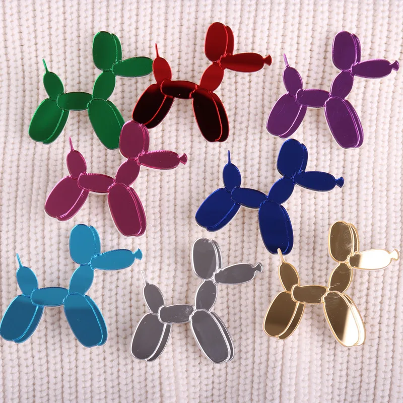 KUGUYS-Cute-Balloon-Dog-Poodle-Brooch-for-Women-Mirror-Acrylic-Red-Blue ...