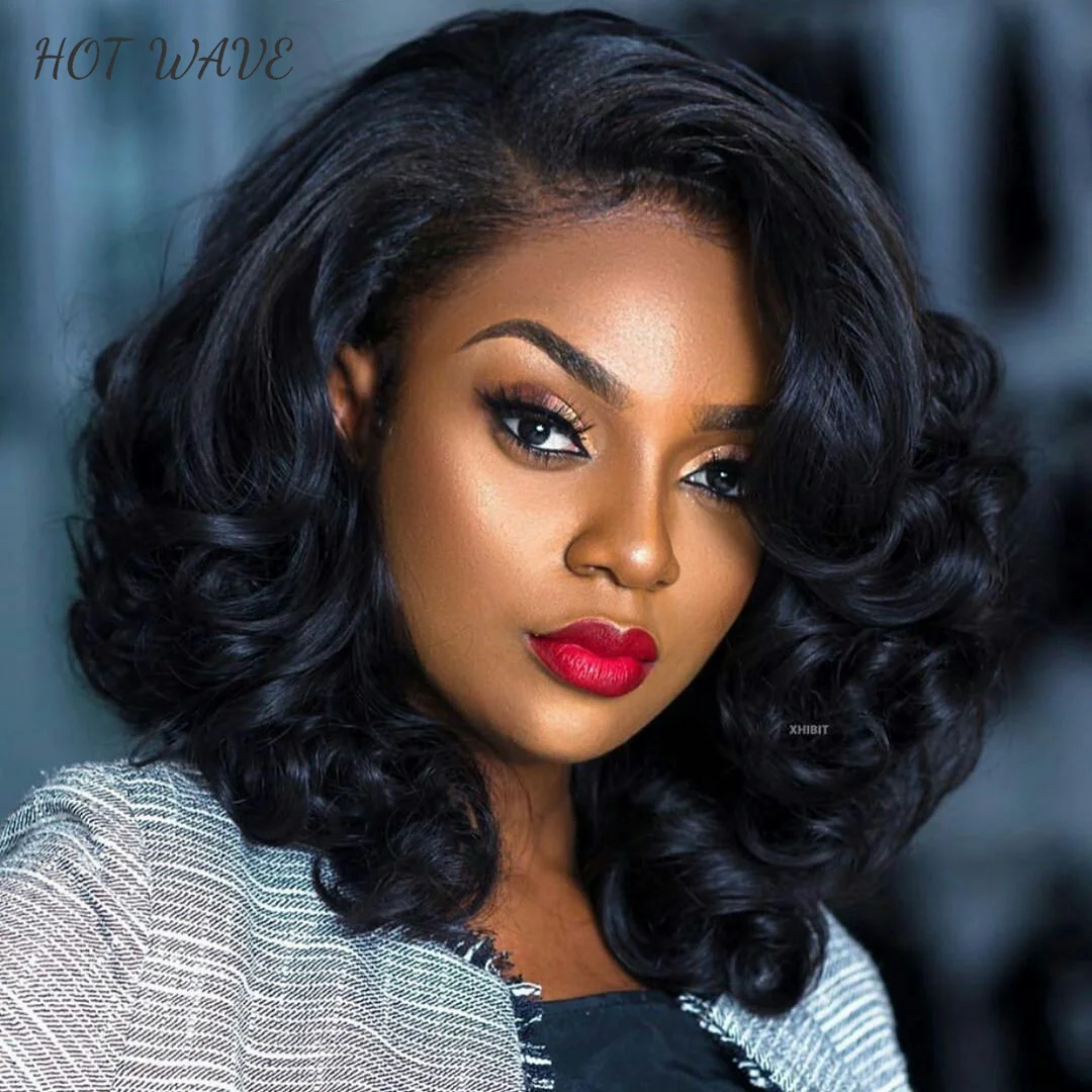 13x4-Body-Wave-Bob-Wig-12Inch-Human-Hair-Lace-Front-Wigs-Pre-Plucked ...