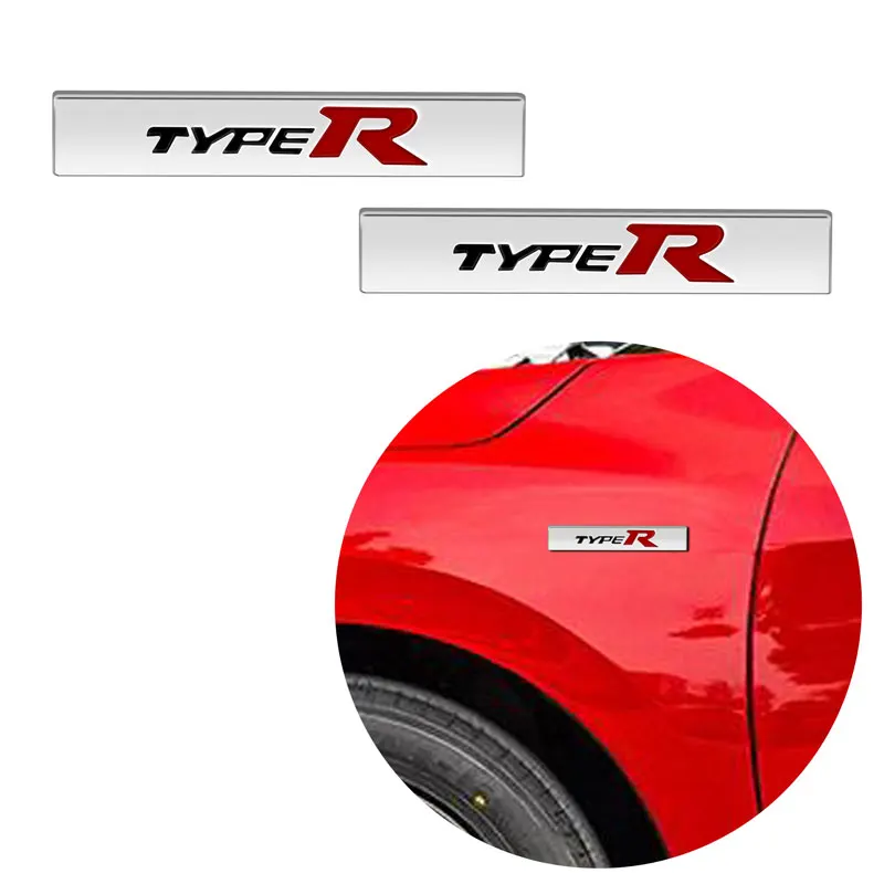 2pcs-Car-Styling-Small-Metal-Type-R-Typer-Logo-Car-Body-Side-Fender ...