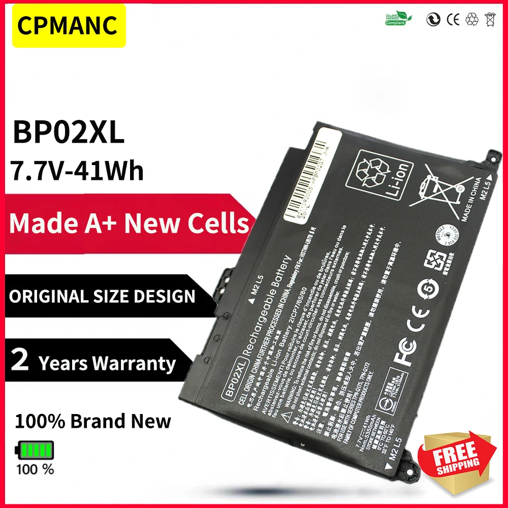 CPMANC BP02XL Laptop Battery for HP Pavilion PC 15 15-AU 849909-850 ...