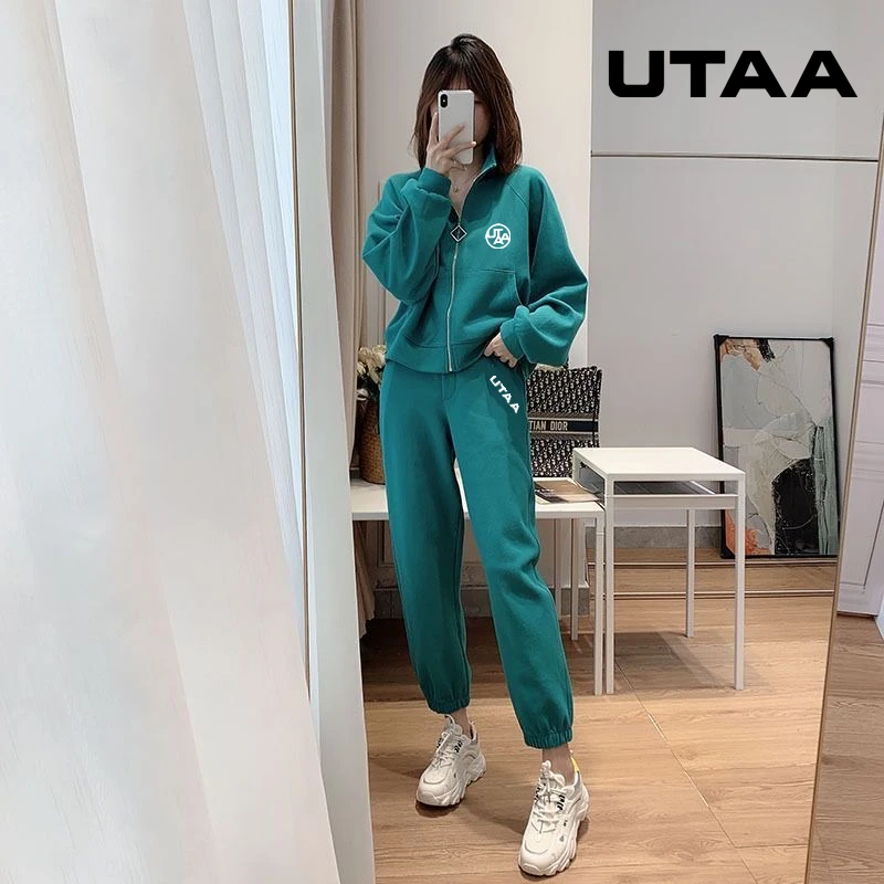 Utaa 말본 골프웨어 여성용 봄 재킷 골프 수트 스포츠 의류 투피스 세트 여성용 골프웨어 신제품 2023