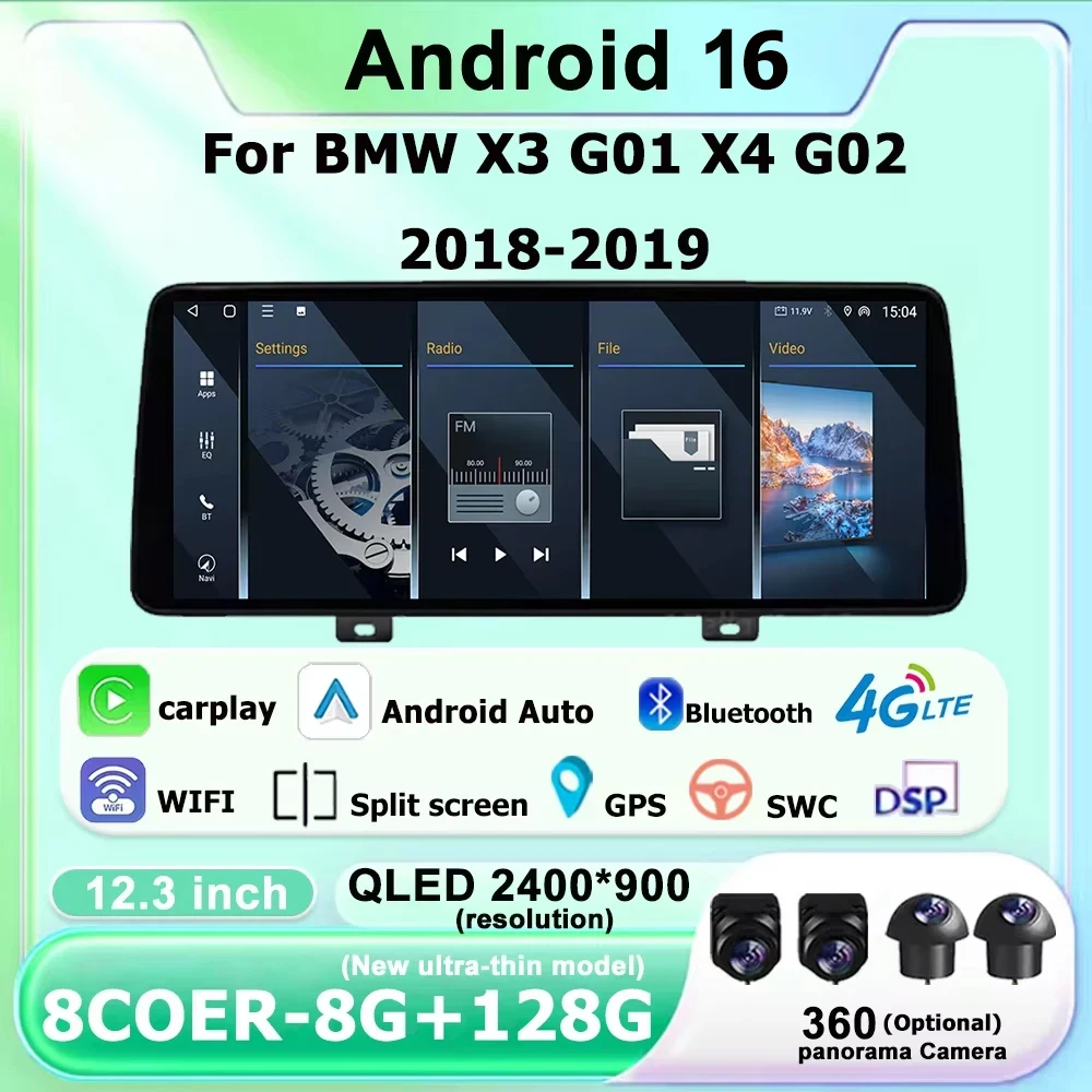 Carplay Car Video Multimedia Android 16 For BMW X3 G01 X4 G02 2018-2019 ...