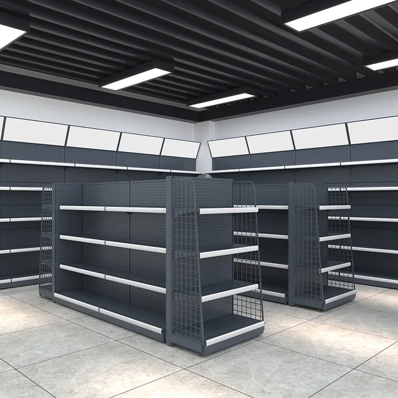 custom-Grocery-Store-Display-Racks-Double-Side-Supermarket-Shelves ...
