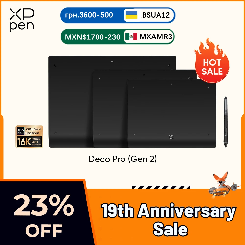XPPen-Deco-Pro-Gen-2-Graphics-Tablet-World-First-16K-Pressure-Levels-X3 ...