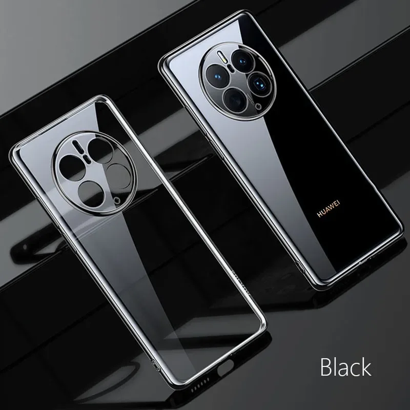 Case-For-Mate-50-Pro-Luxury-Plating-Soft-Clear-Back-Cover-For-Huawei ...