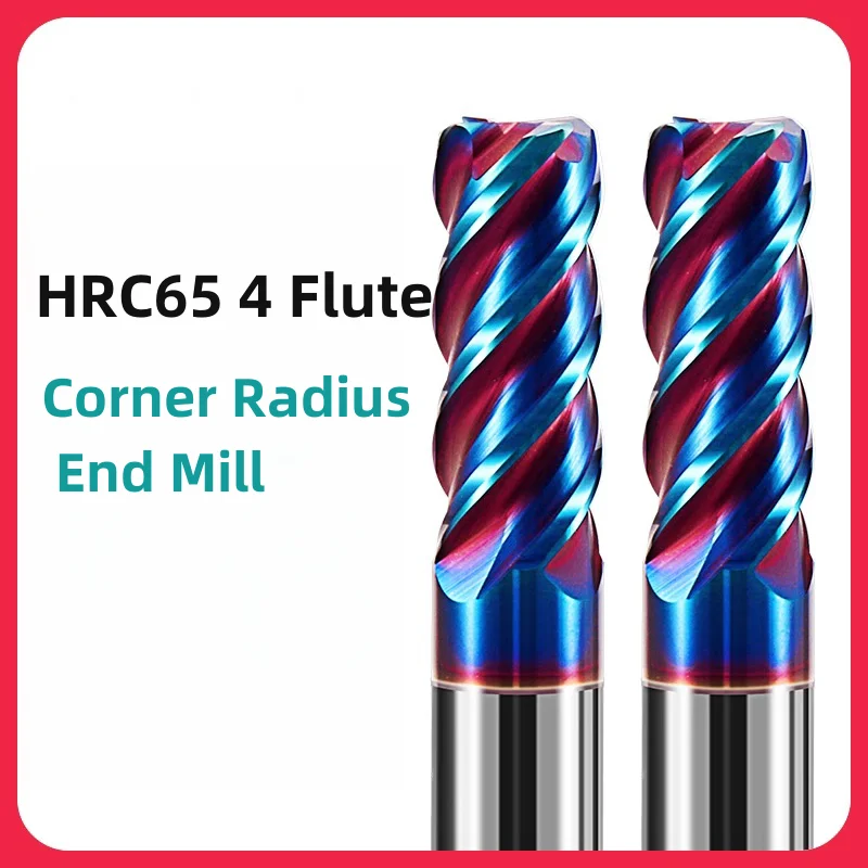 HRC72-4-Flutes-Corner-Radius-Milling-Cutter-R-Bullnose-end-mill ...