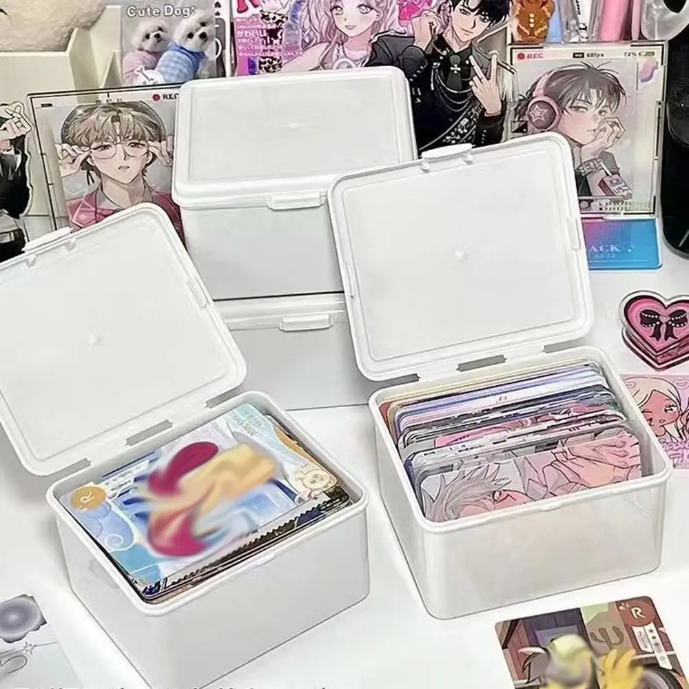 with-Lid-Storage-Box-Rectangular-Shape-Plastic-Collection-Box-Desktop ...