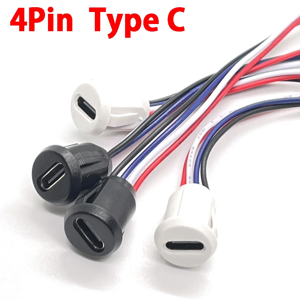 USB-C-4-Pin-white-black-high-current-charging-socket-With-PH2-0-type ...