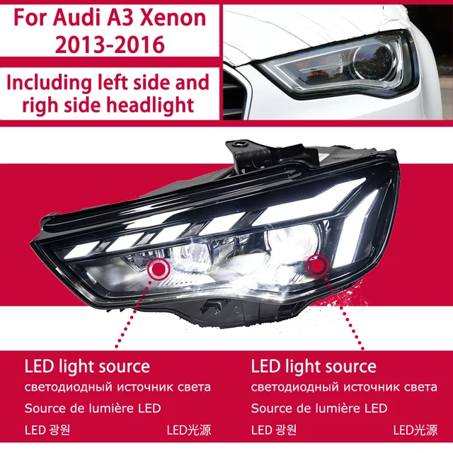 Car Lights for Audi A3 8V Sedan Sportback 2013-2016 S3 LED Auto ...