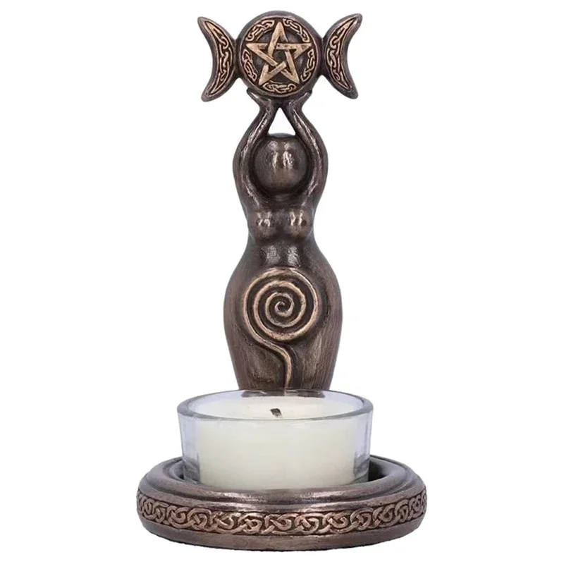 Triple-Goddess-Candle-Holder-Tea-Light-Statue-of-God-Candlestick ...