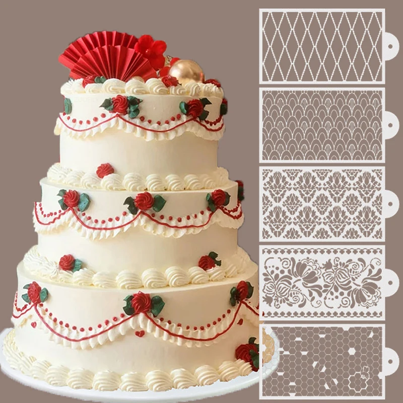 New Fondant Stencils Lace Flower Spike Sugar Sieve Mold Cake Stamp ...