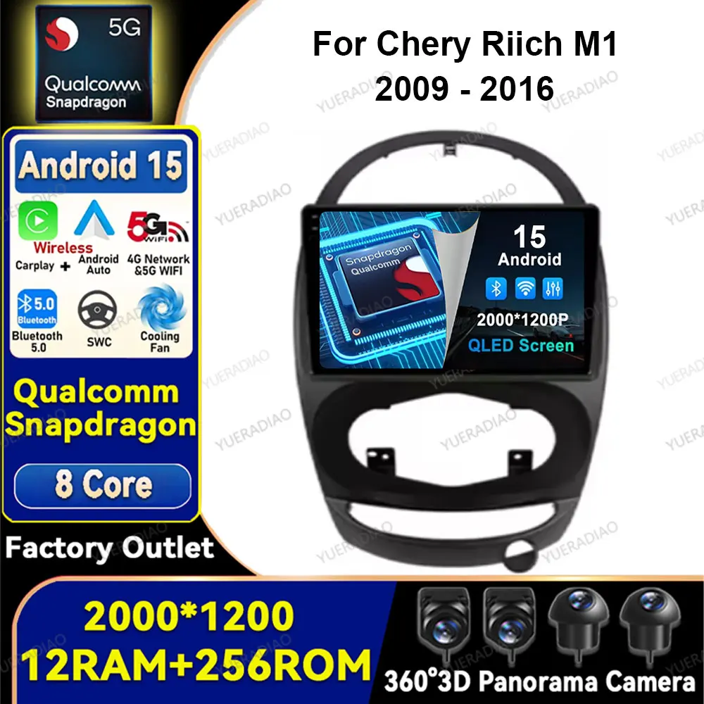 Android 15 Car Radio For Chery Riich M1 Riich M5 Riich X1 Xcross IndiS ...