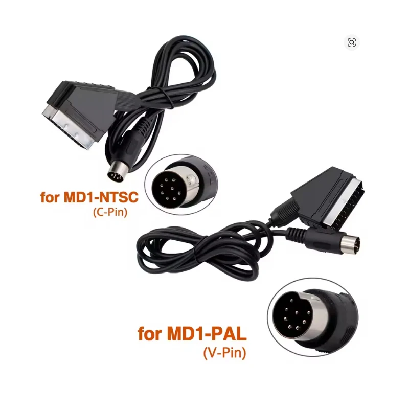 V-Pin Scart Cable for Sega Mega Drive 1 PAL VPin EU AV Cord for Genesis ...