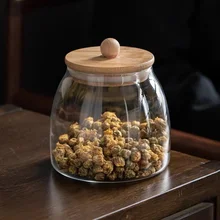 Spherical Glass Food Storage Container with Cork Lids Large Capacity ...