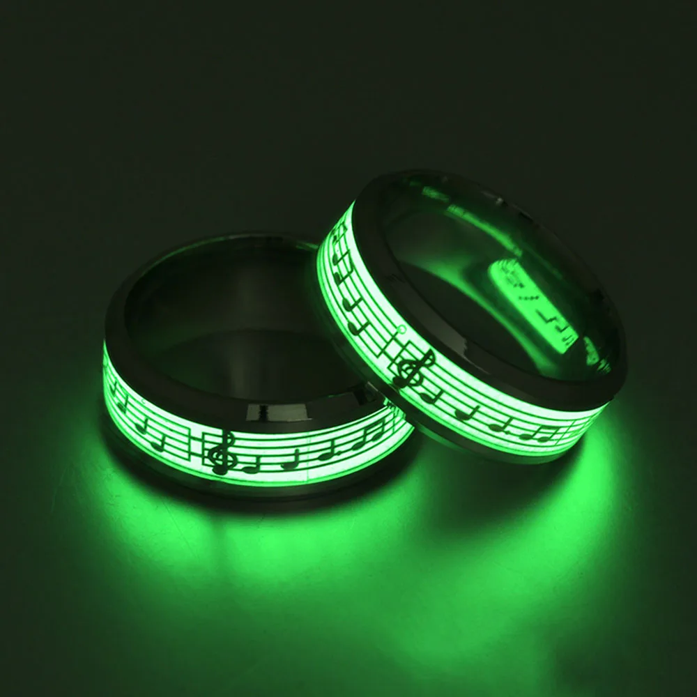 Anillos luminosos de acero inoxidable para hombre y mujer, joyería ...