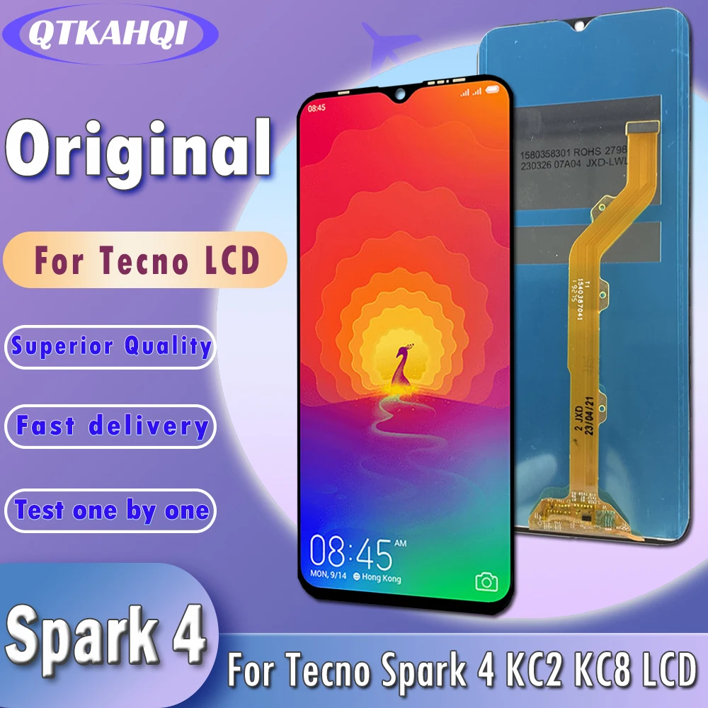 6-52inch-Original-For-Tecno-Spark-4-KC8-KC2-LCD-Display-Touch-Screen ...