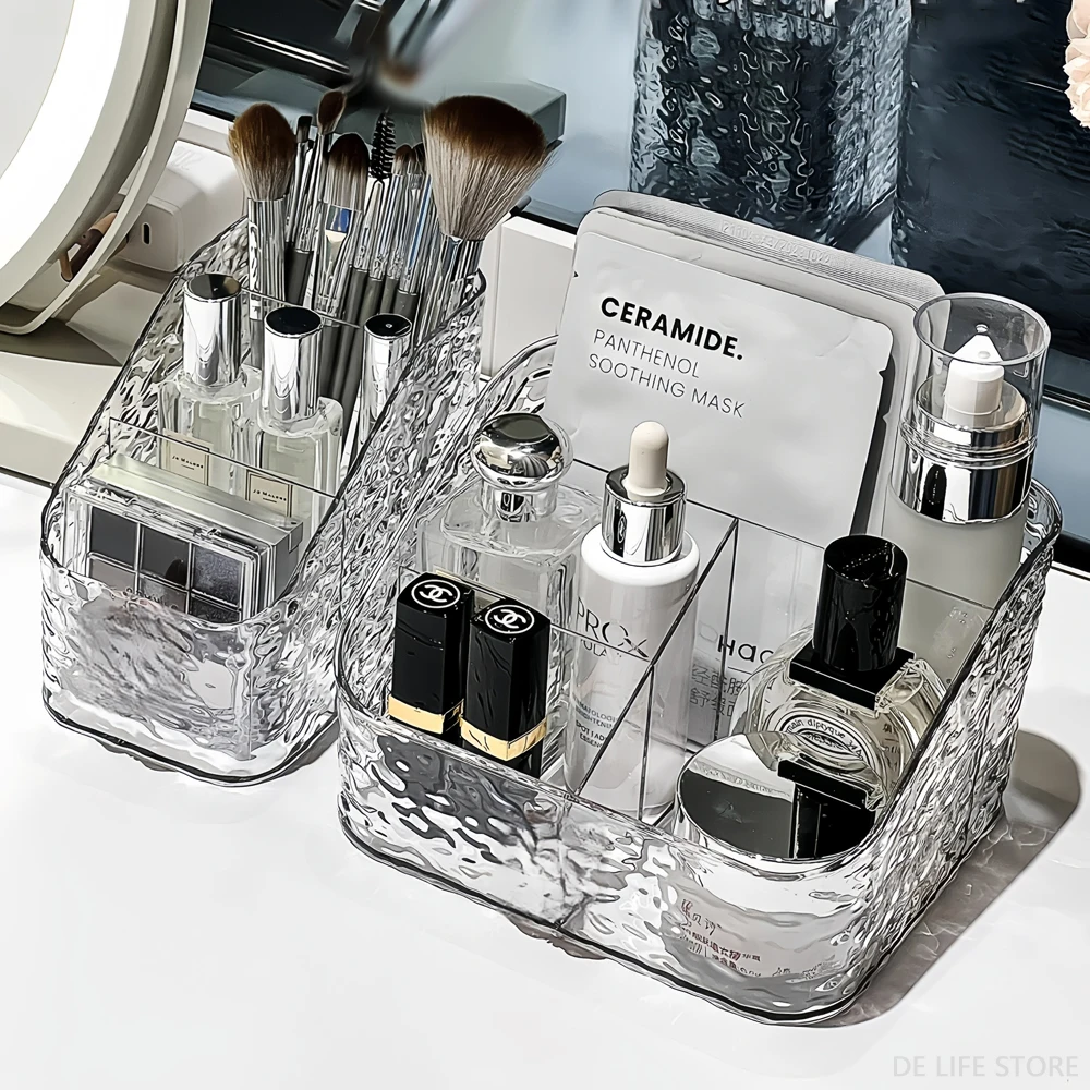Cosmetic Storage Box For Vanity Makeup Organizer Clear Acrylic Skincare ...
