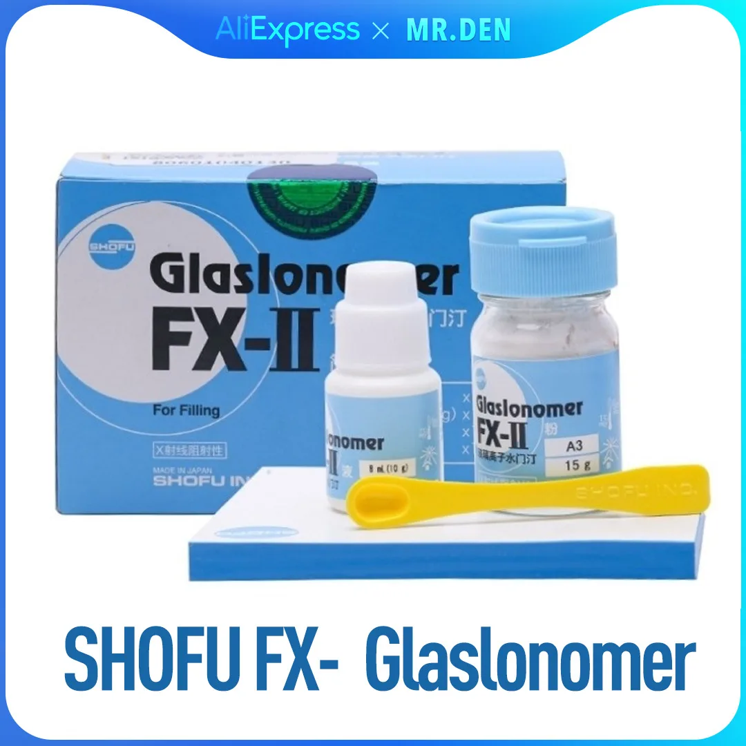 MR DEN Glaslonomer FX-II Cement ShoFu Glass Lonomer Cement for Dental Filling Fossil Neck Defect ...