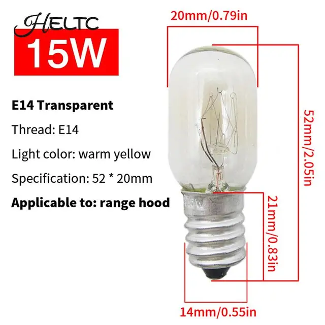 10/15/20/25W E14 Oven Light Bulb Halogen Oven Refrigerator Lamp High ...