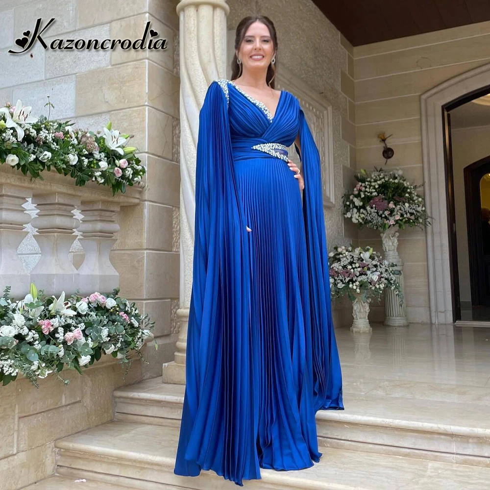 Kazon Fashionable A-line Groom Mother Dress with Cape V-neck Pleat ...