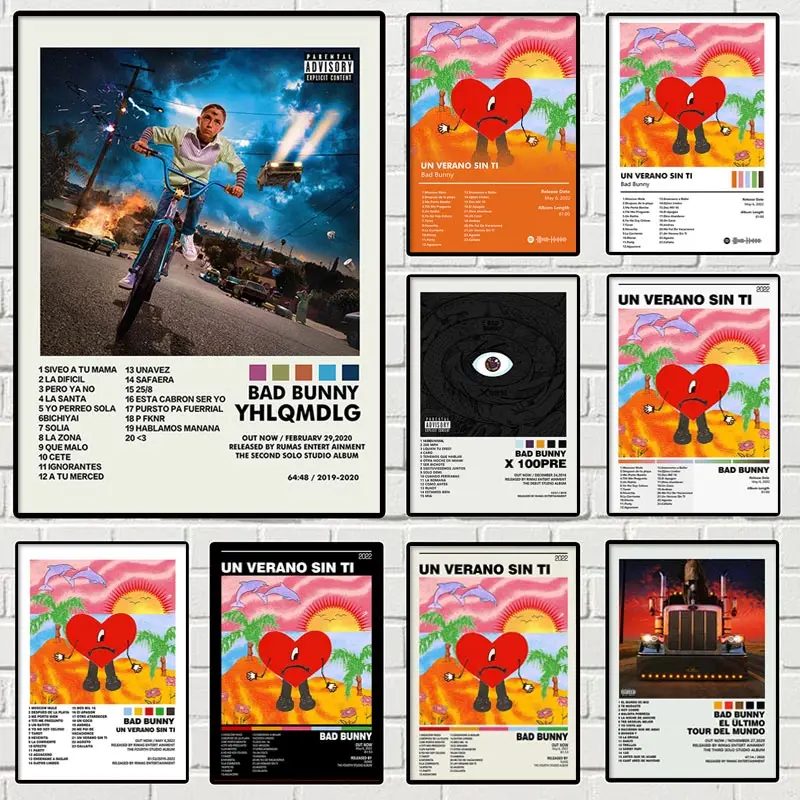 Bad-Bunny-Un-Verano-Sin-Ti-Canvas-Poster-Prints-Tracklist-Music-Album ...