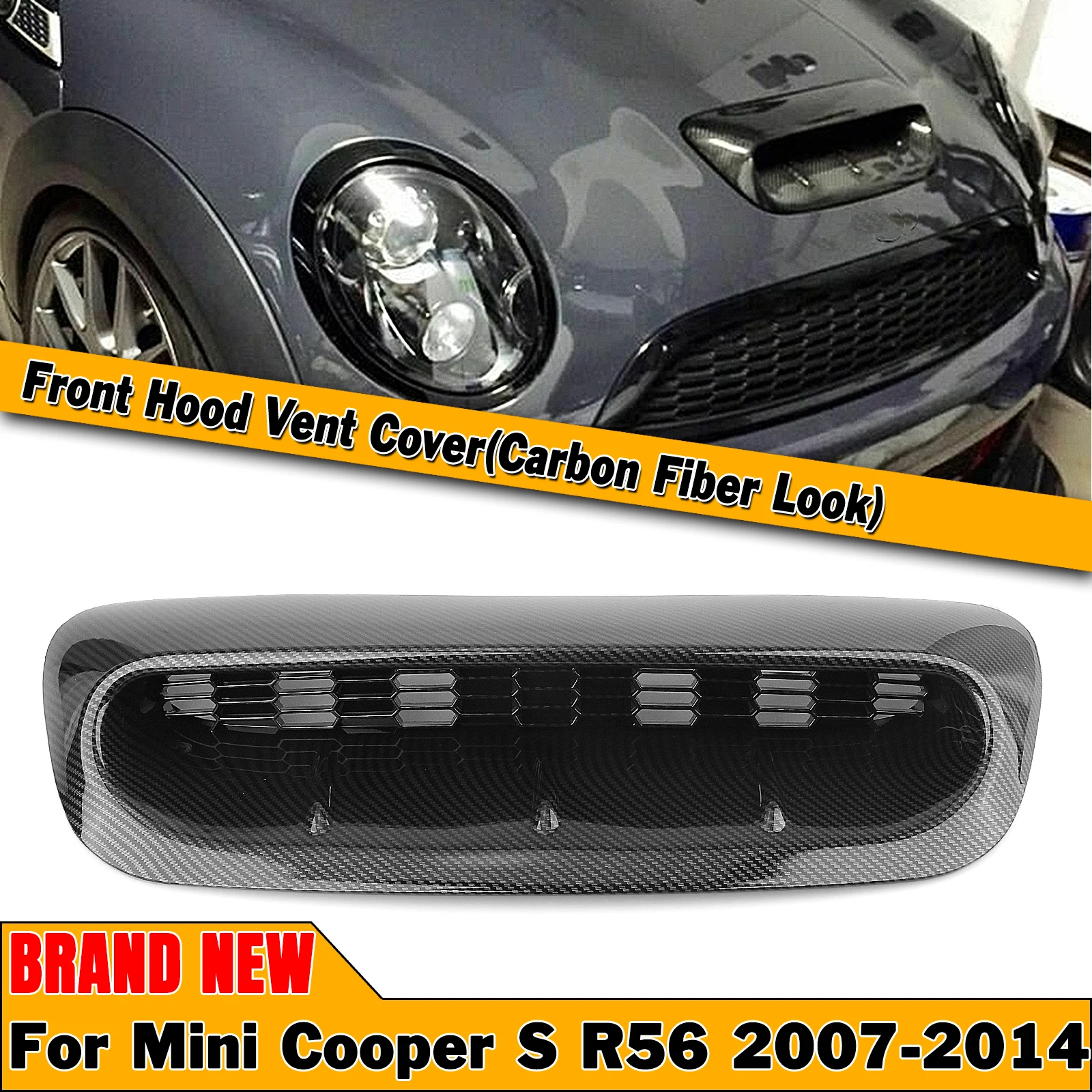 Front-Air-Hood-Vent-Scoop-Trim-For-Mini-Cooper-S-R56-R55-R57-R58-R59 ...