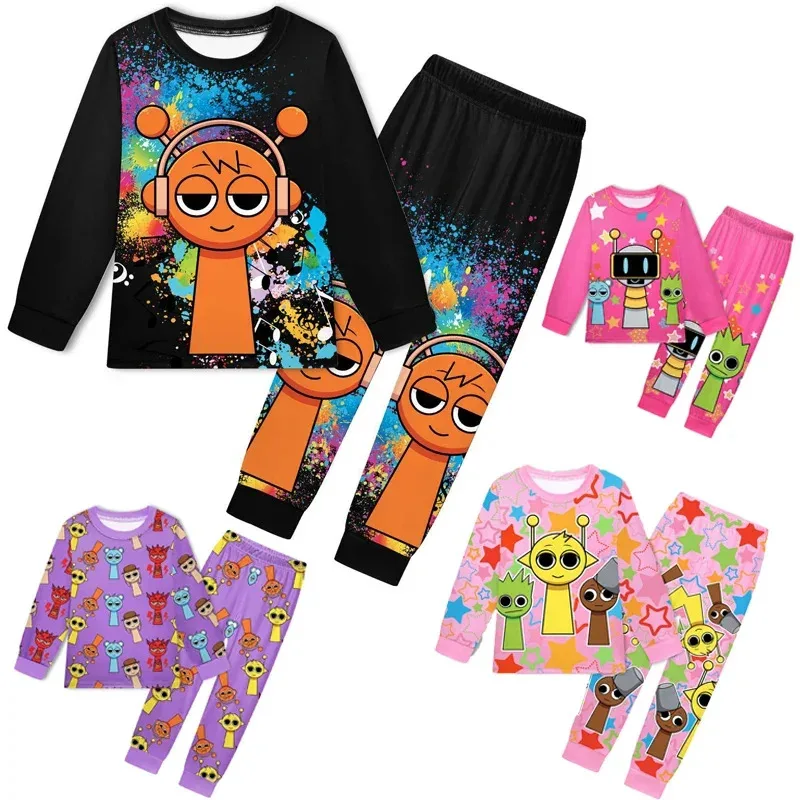 l2025l New Cosplay Sprunki Cartoon Game Children's Clothing Sets Boys ...