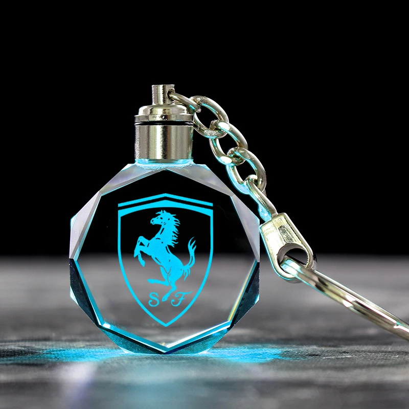 Ferrari Glass Keychain | Metal Auto Accessories | Metal Car Keychain ...