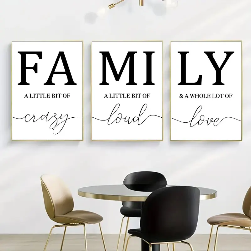 Simple-Black-White-Family-Canvas-Art-Painting-Prints-Modern-Wall ...